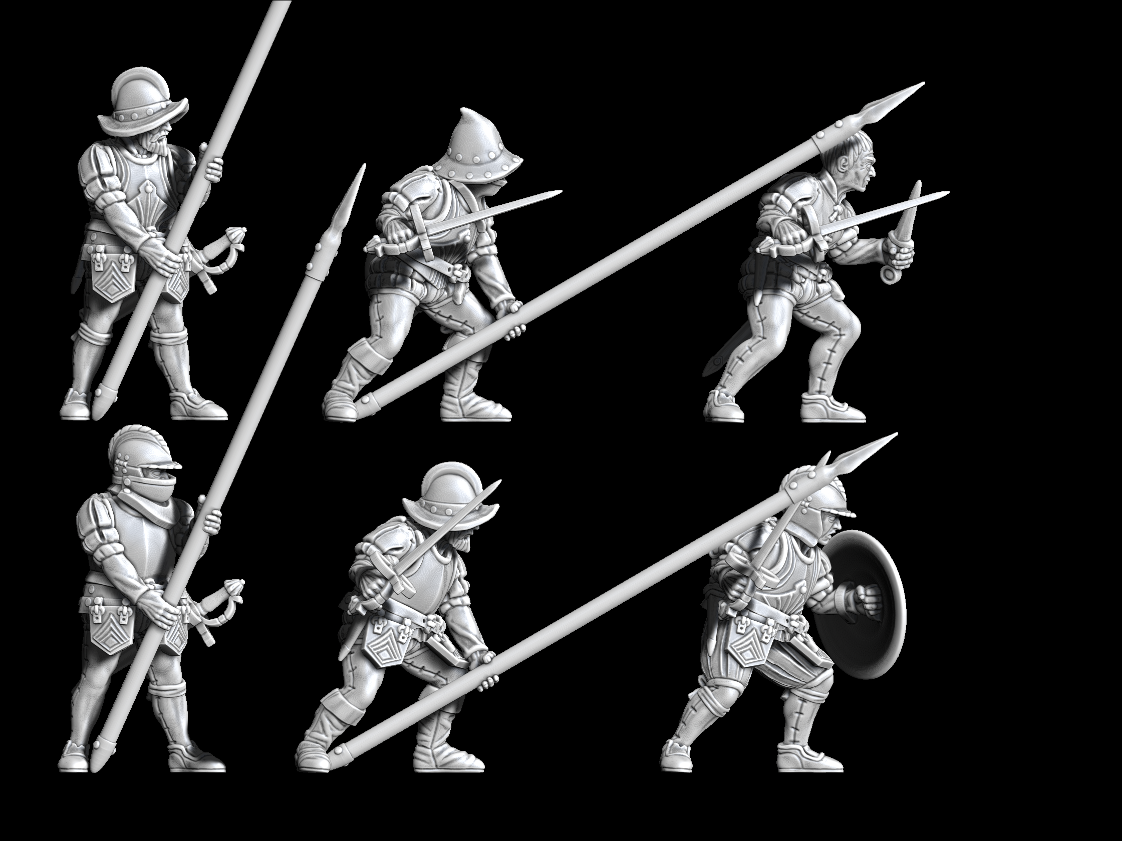 Spanish Pikemen STLs – Wargames Delivered - Pike & Shotte, Spanish STL, STL